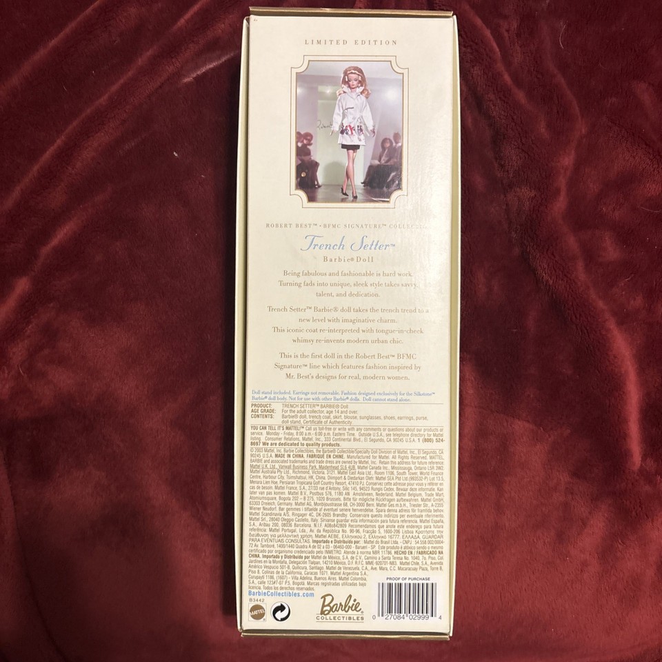 Trench Setter Silkstone Barbie Doll BFMC Signature Gold Label 2003 ...