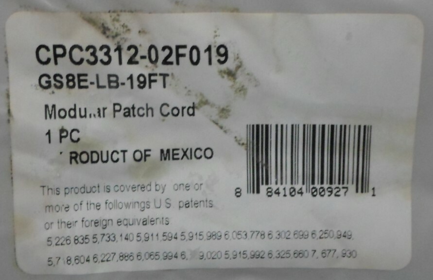 Commscope GS8E-LB-19FT / CPC3312-02F019 CAT6 | eBay