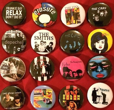 Lot of 16 Post Punk 80's New Wave Rock Band Buttons Pins 1" Pinbacks ...