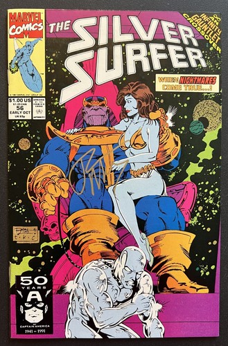 MARVEL COMICS SILVER SURFER # 56 INFINITY GAUNTLET SIGNED BY RON MARZ ...