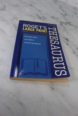 Roget's Large Print Thesaurus for Home, School or Office Synonyms ...
