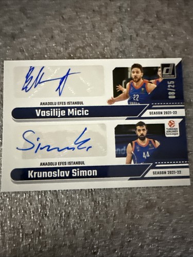 2024-25 Donruss Euroleague Vasilije Micic Krunoslav Simon Dual Auto /25 ...
