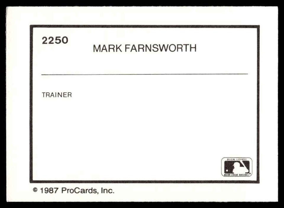 1987 ProCards Mark Farnsworth Fort Myers Royals #2250 | eBay