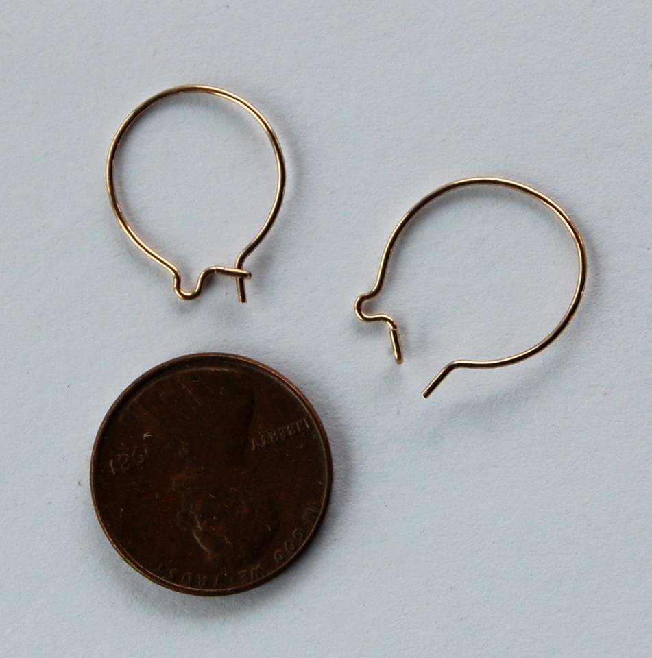 GOLD COLOR PLATED ROUND CIRCLE EARRING WIRES EAR WIRE 3 PAIRS • 14mm | eBay