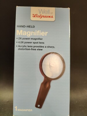 Well at Walgreens Hand-Held 2X Power Magnifier 4.5X Power Spot Acrylic ...