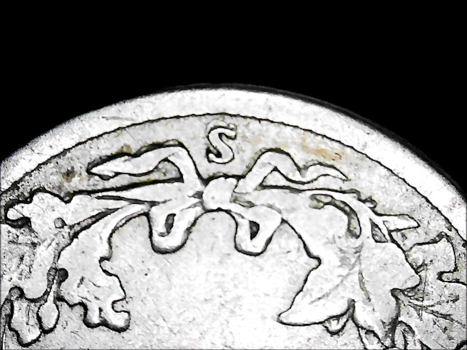 1916-S Barber Dime Error. Strong double die reverse on a very nice coin ...