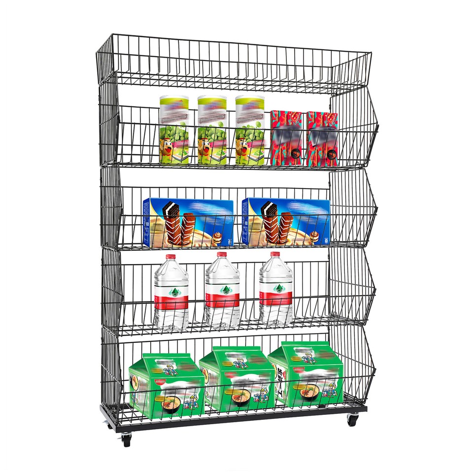 5 Tier Wire Grid Retail Display Shelf Merchandise Display Rack Stand 90 ...