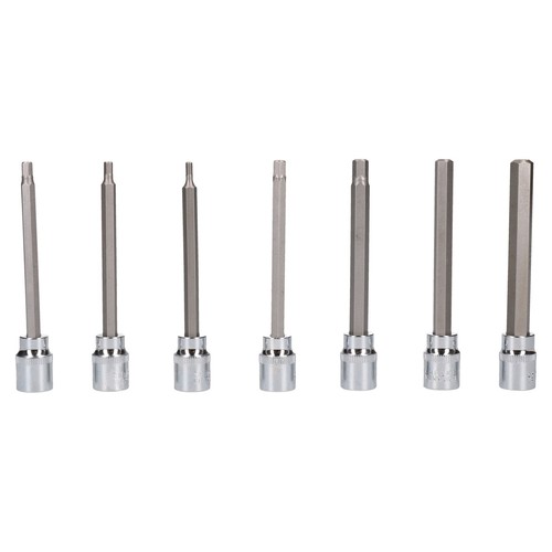 7pc 3/8" Drive 3 - 10mm Hex Key Socket Allen Keys Metric Extra Long ...