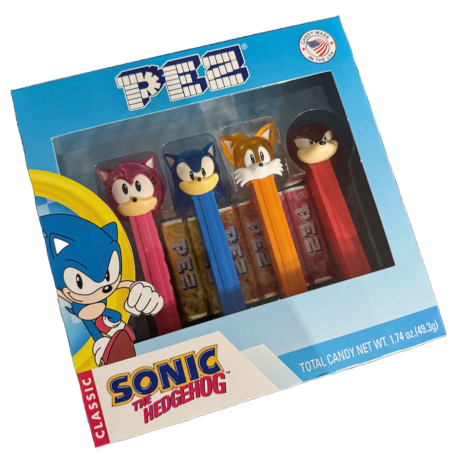 Sonic the Hedgehog Amy Tails Knuckles PEZ Crystal Gift Set Dispenser ...