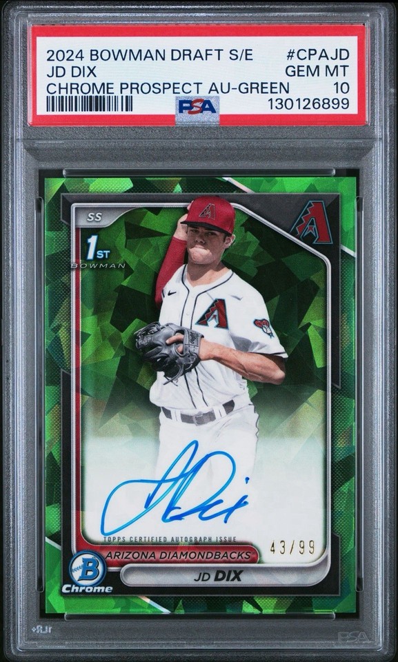 2024 BOWMAN DRAFT SAPPHIRE AUTO JD DIX PSA-10 | eBay