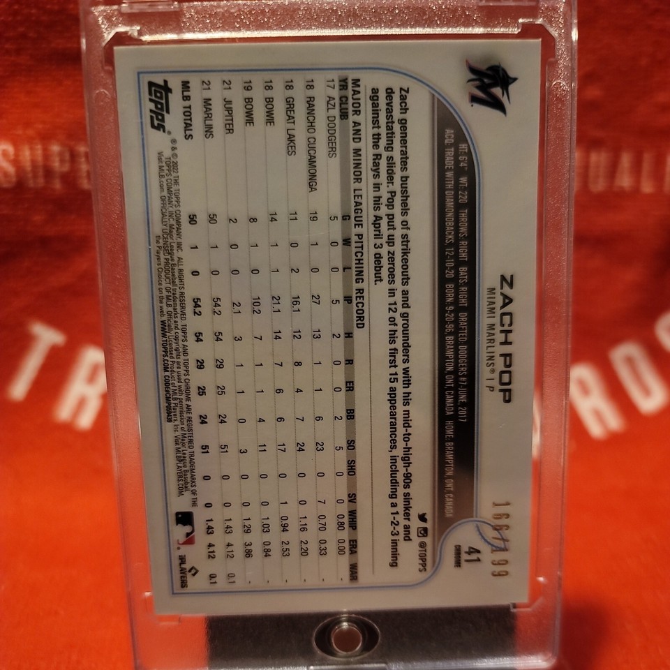 2022 Topps Chrome Sonic Aqua and Pink Pulse Refractor /199 Zach Pop ...