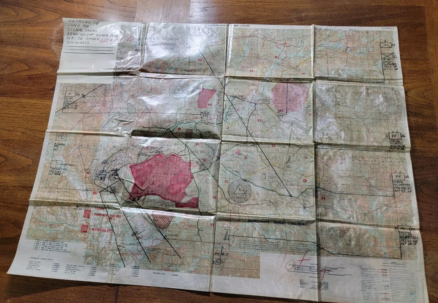 Vintage 1976 US ARMY Fort Benning Training Map 1:50,000 Unit Markings ...