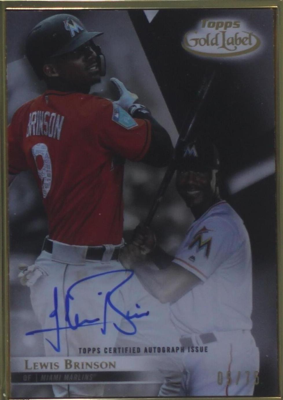 2018 Topps Gold Label - Gold Framed Autographs Lewis Brinson #FA-LB ...