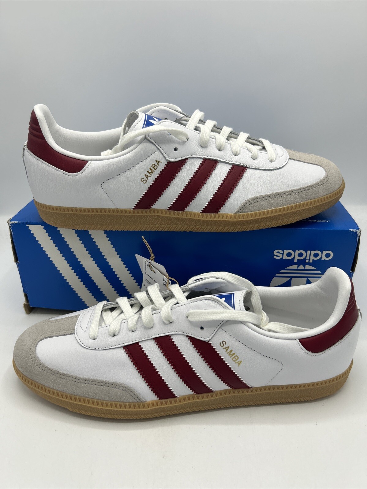 Adidas Men's Samba OG Sizes 12 White Burgundy Gum |IF3813| | eBay