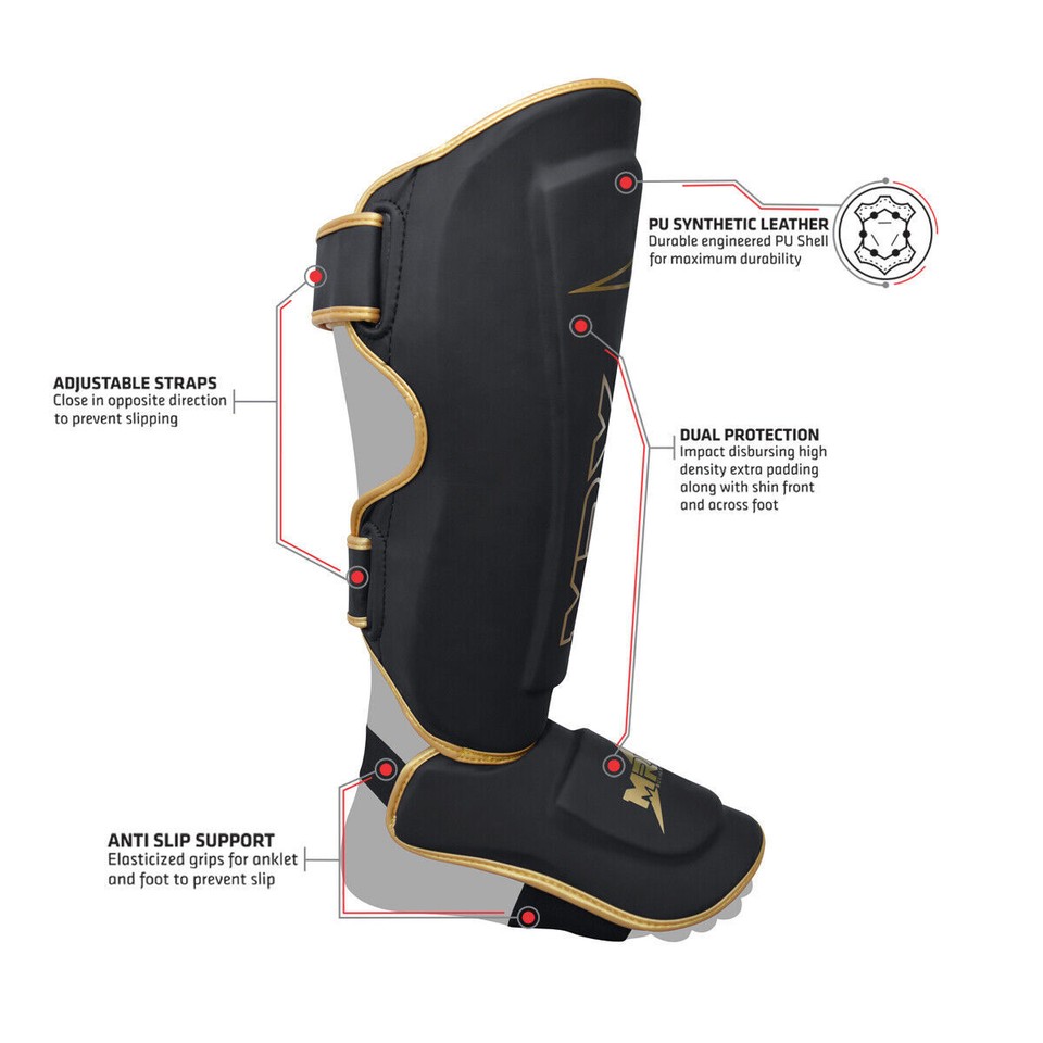 MMA Leg Foot Guards Muay Thai Shin Instep Pads Kick Boxing Guard ...