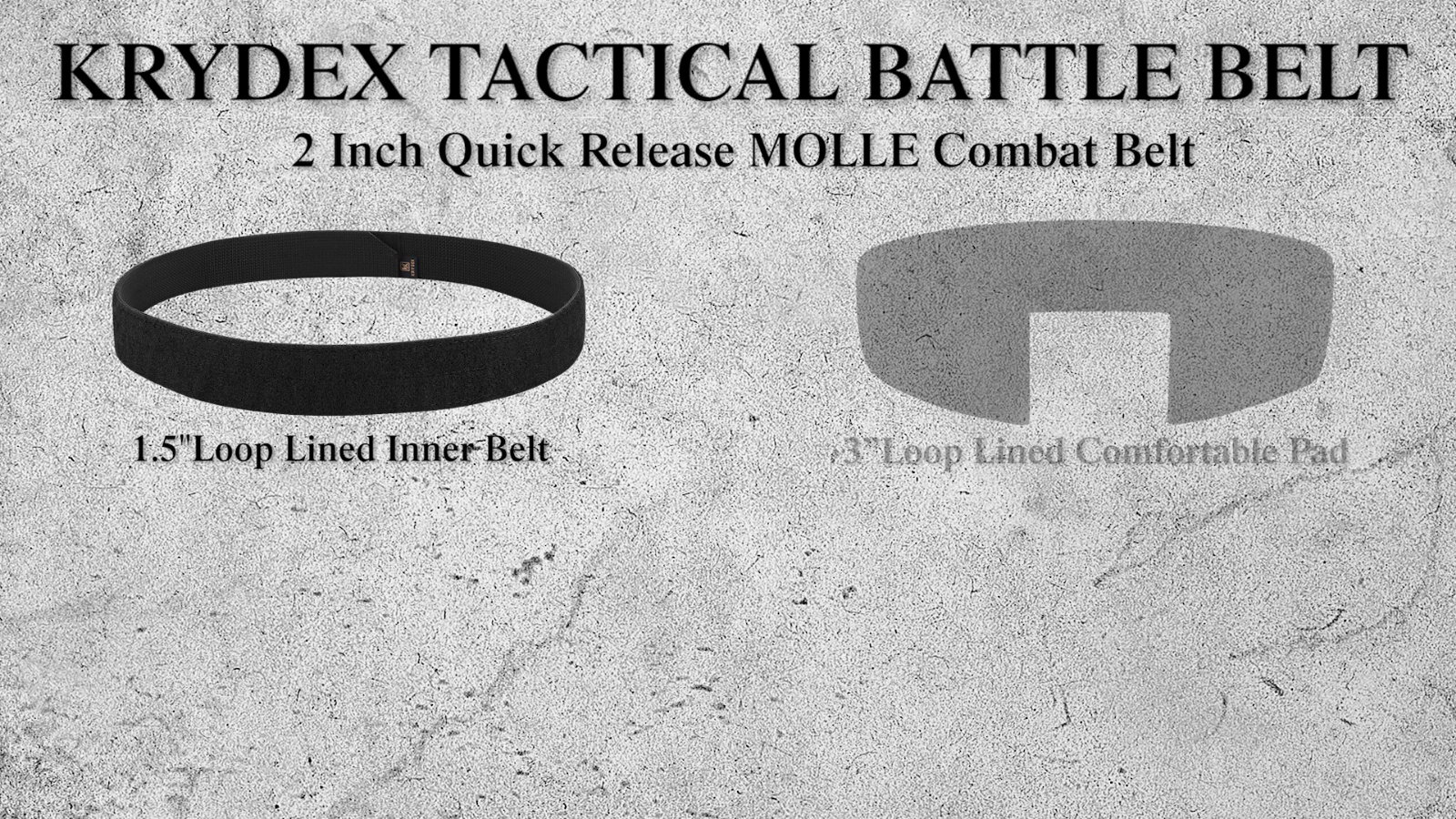 KRYDEX Tactical Battle Belt MOLLE and Padded Anti-Slip Pad and Inner ...