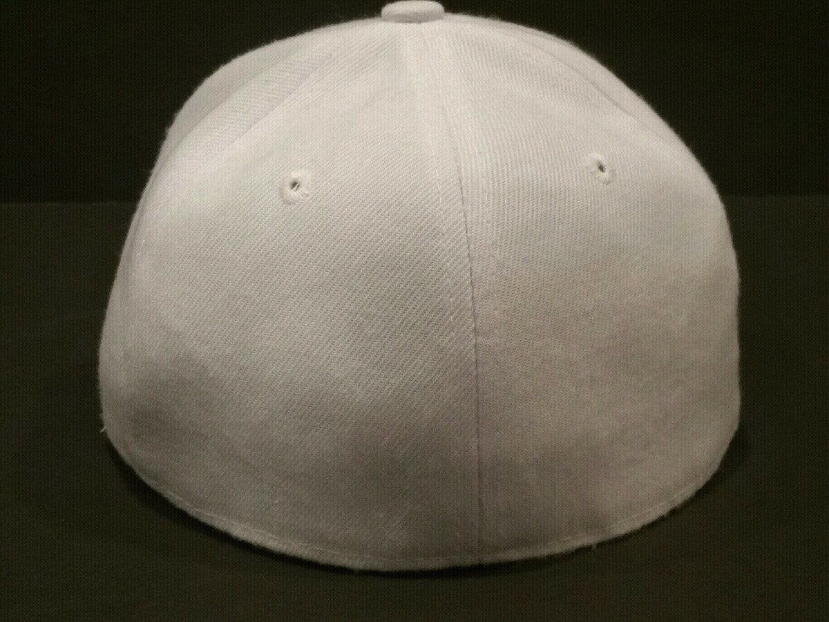 L.O.G.A Solid All White Fitted Size 7 Baseball Cap (High Crown) Great ...