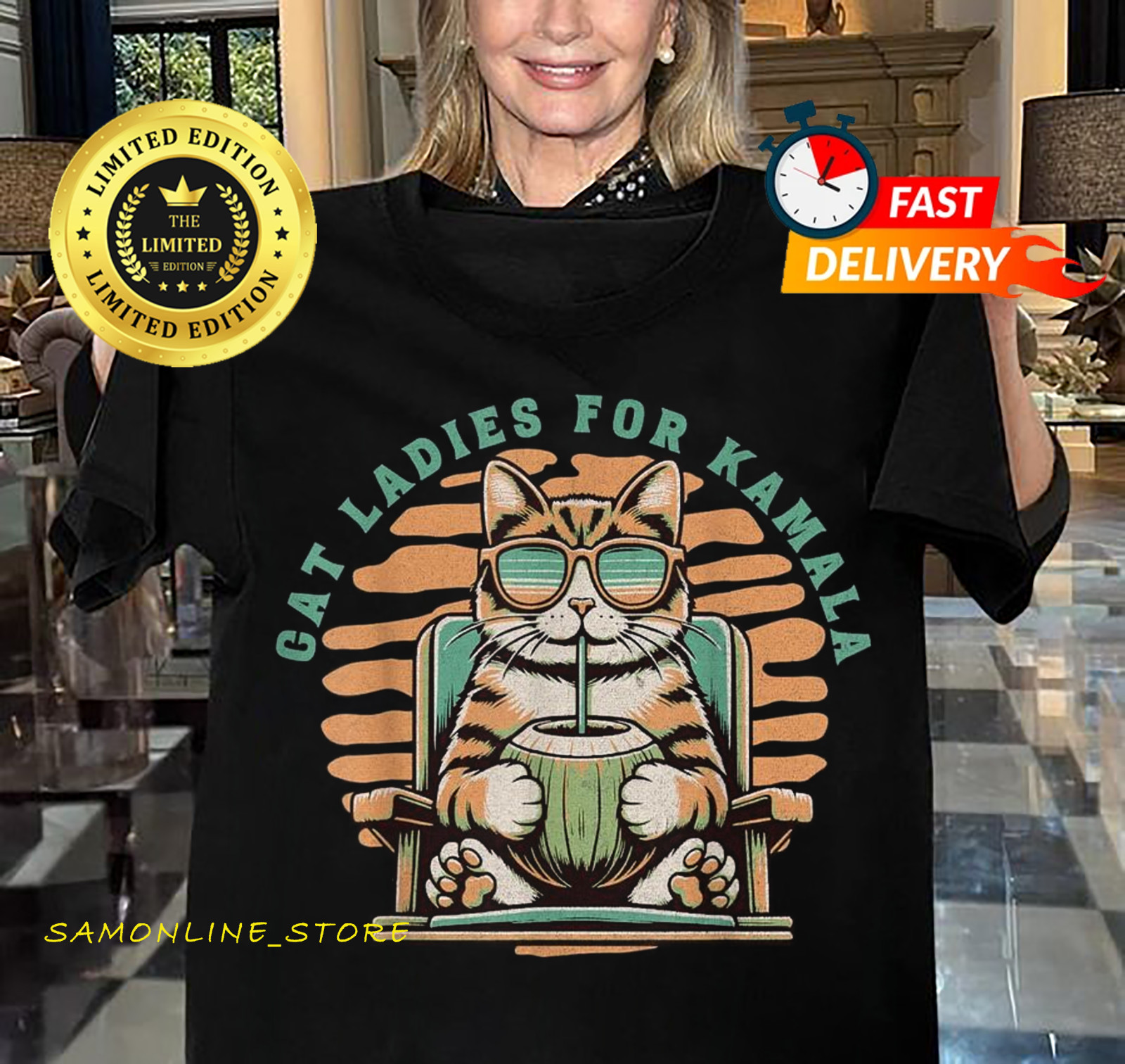Cat Ladies for Kamala Harris Childless Cat Lady T-Shi… - Gem