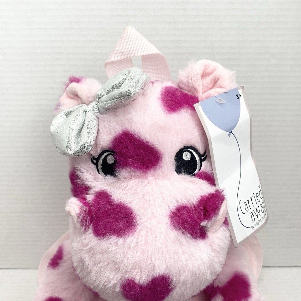 Carried Away by Stepping Stone Pink Hippo Plush Backpack Adjustable ...