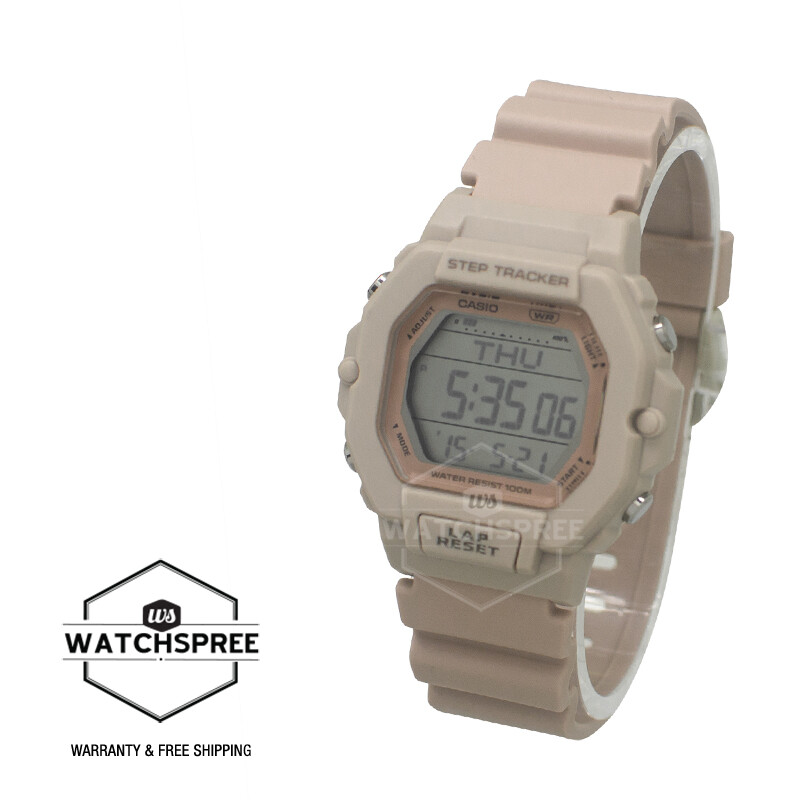 Casio Digital Step Tracker Beige Resin Band Watch LWS2200H-4A LWS-2200H ...