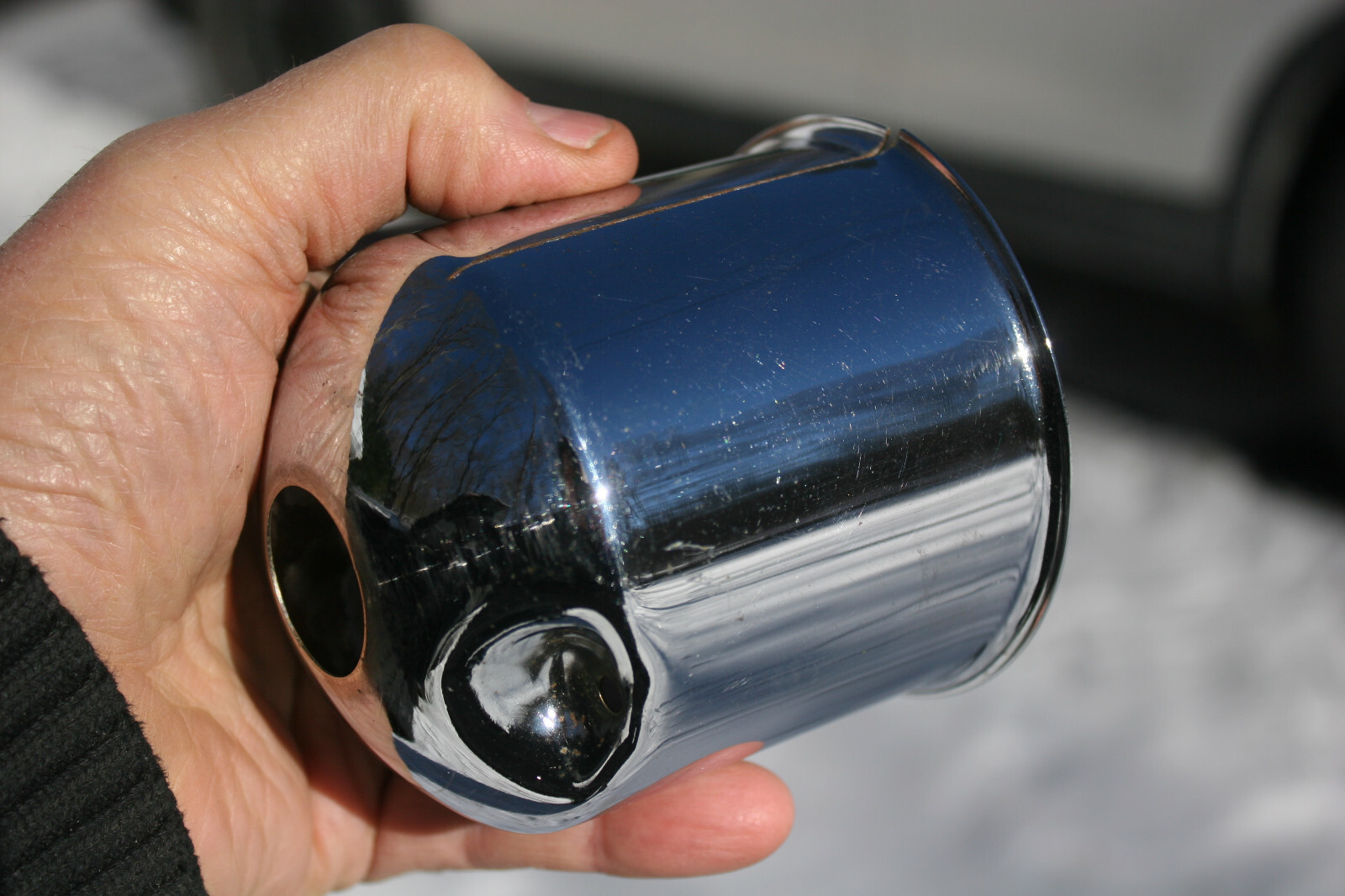 Sun Vintage Chrome 3 3/8" Tachometer Cup - Tall / Deep Model - Slit in ...