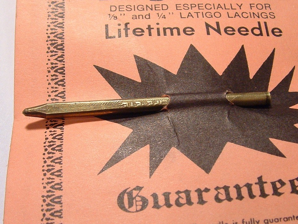 10 solid brass PERMA LOK LACING NEEDLE Leather braiding LEATHERCRAFT ...