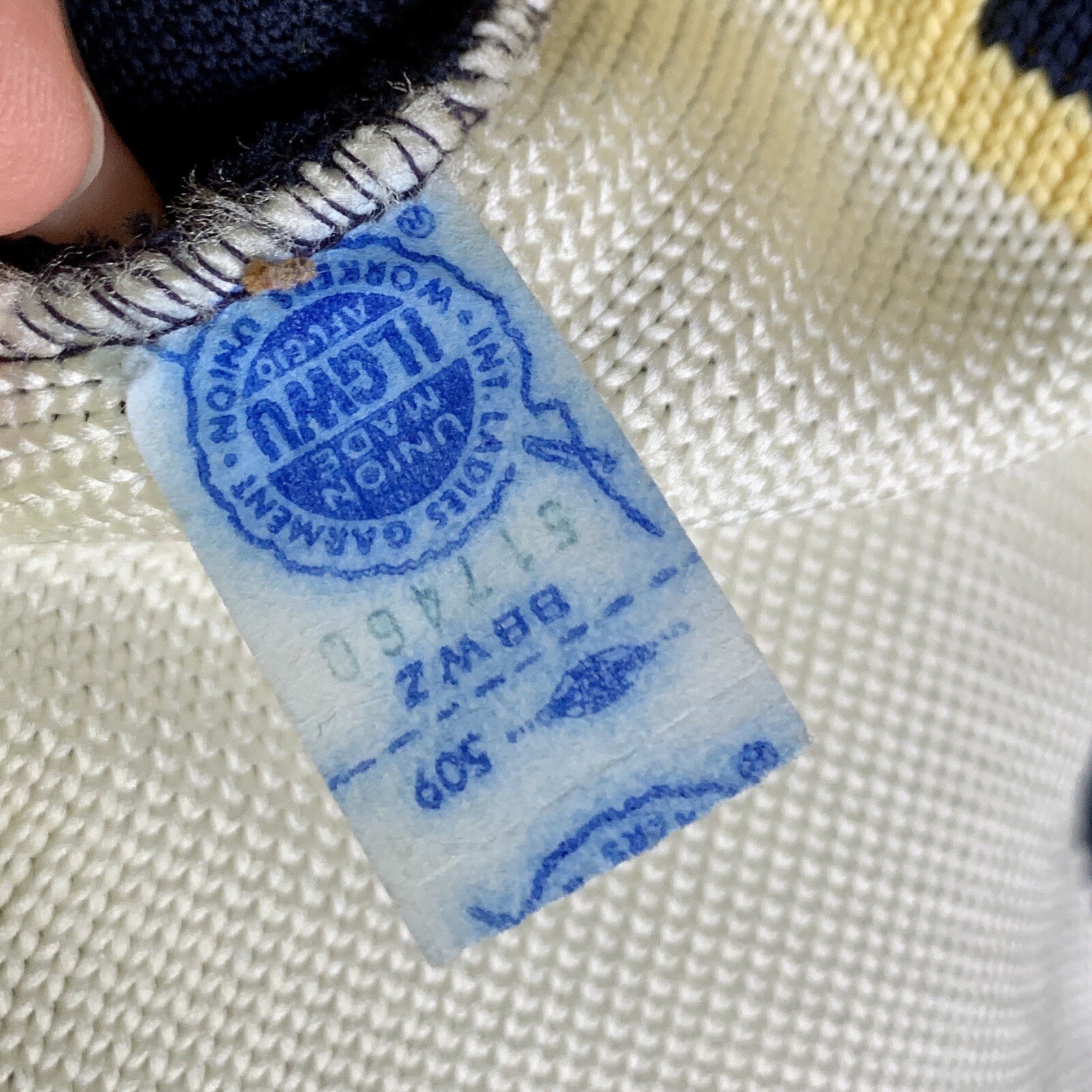 Vintage PENNEYS 60s Knit UNION LABEL Geometric Blue C… - Gem