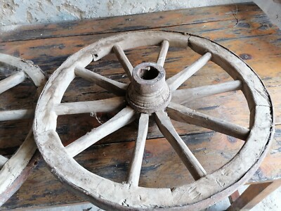 antique, wagon wheels, sheep scratchers, woolen spindle, butter churn ...