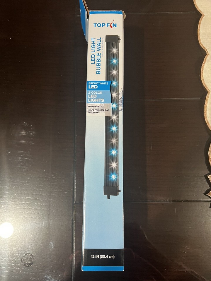 Top Fin LED Light Aquarium Bubble Wall 2 color LED Lights 12” - New ...