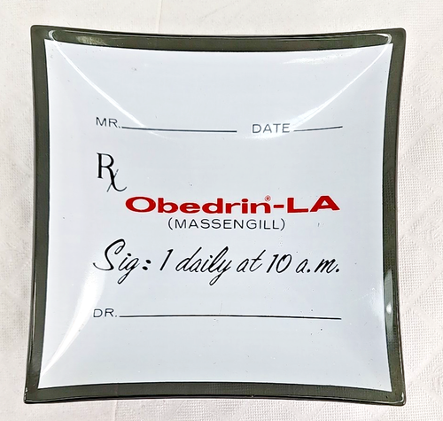 Vintage OBEDRIN-LA (Massengill) Glass Trinket Tray Dish Pharmaceutical ...