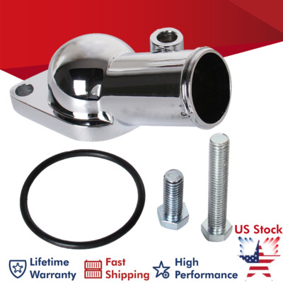 45º Block Water Neck Small/Big V6/V8 For Chevy SBC BBC 1966-75 Chrome ...