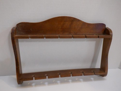Vintage Wooden Spoon Holder Souvenir Collector Display Rack Holds 12 ...