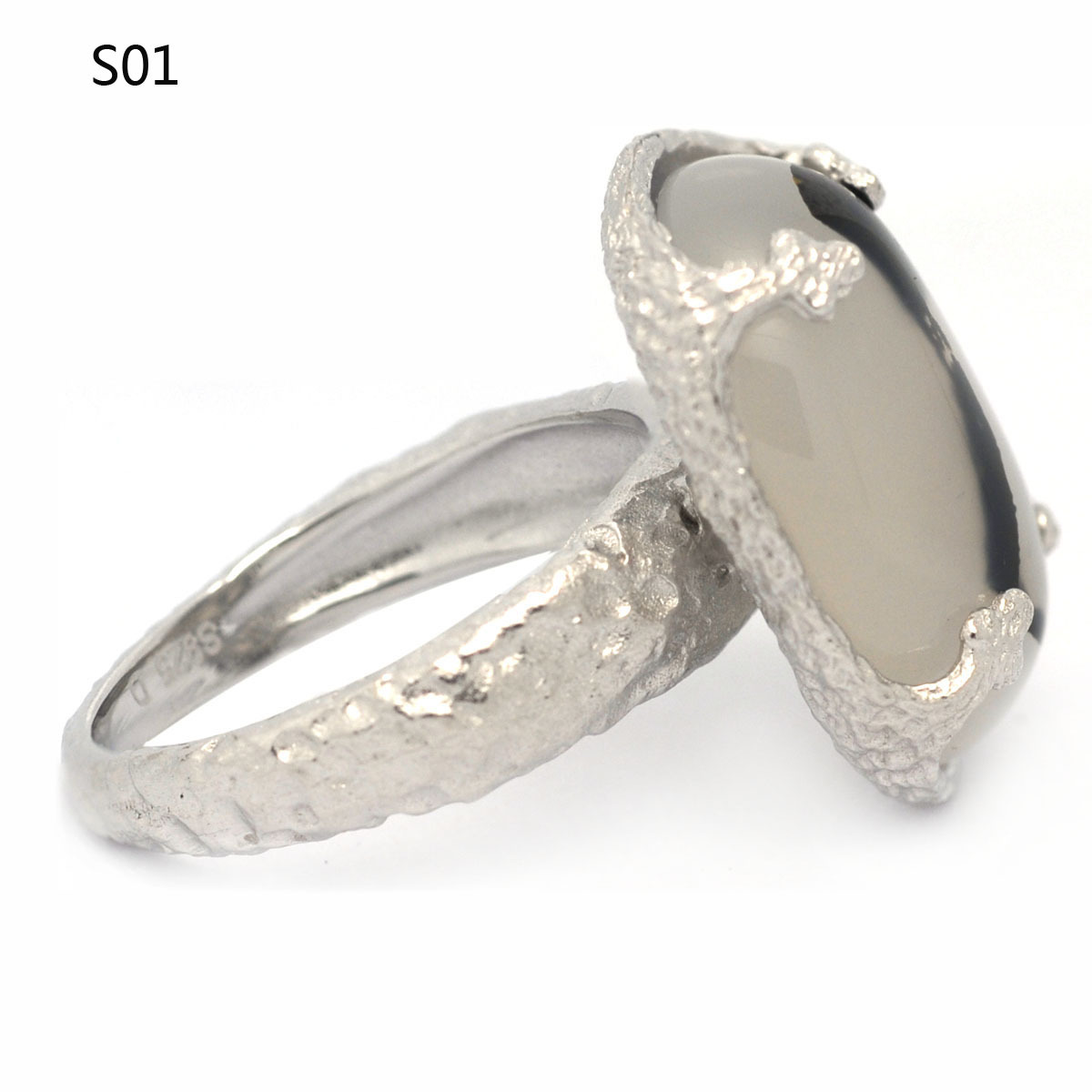 De Buman Natural Agate 925 Silver Ring Size 7 | eBay