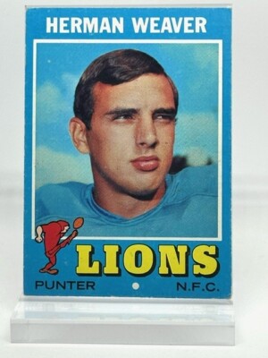 1971 Topps Football Detroit Lions Herman Weaver Card#183 Vintage GEM | eBay