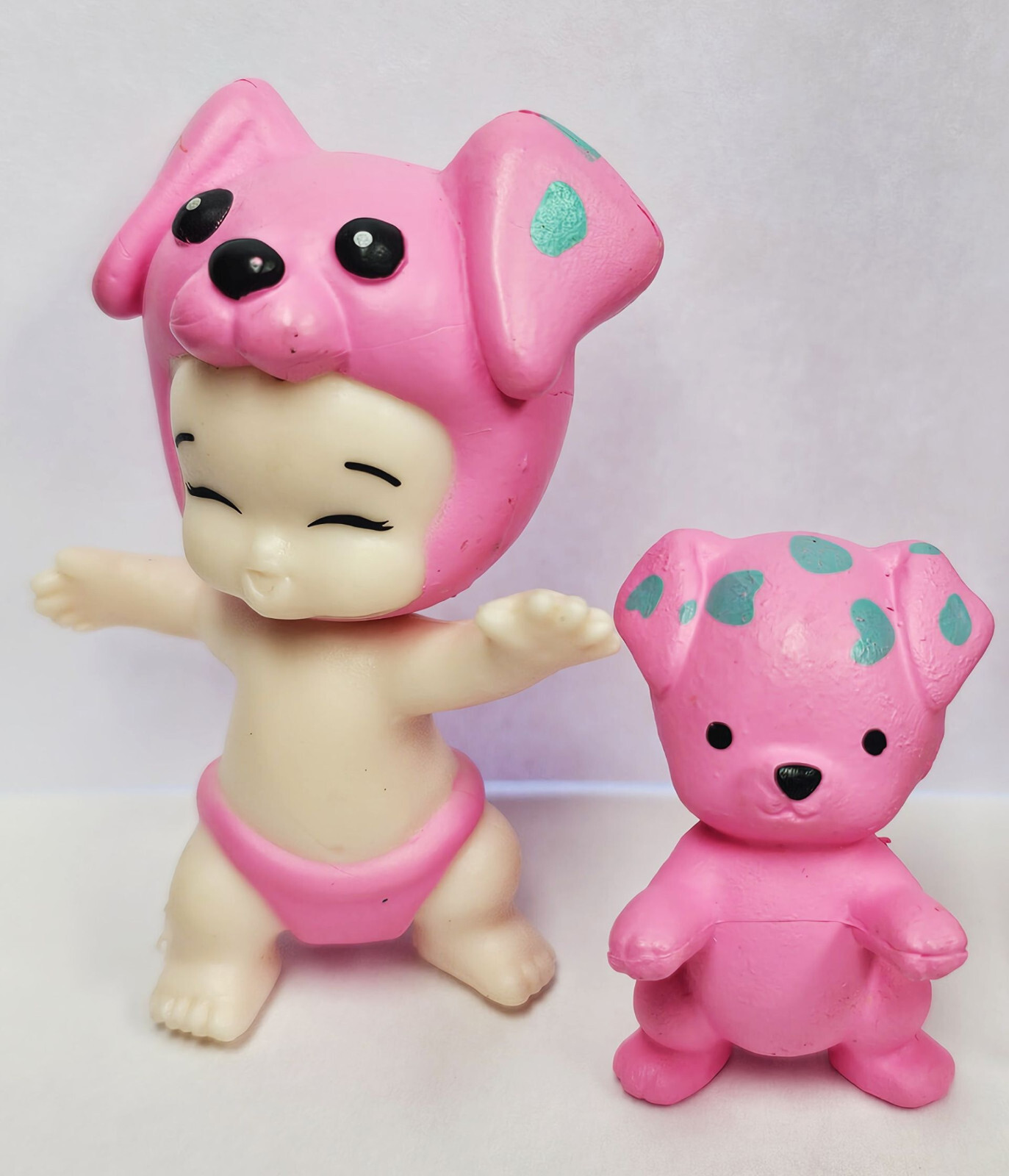 2016 Twozies Pair DIPPY & DOTTY Pet Dog Pink Teal Moose Toys Figure ...