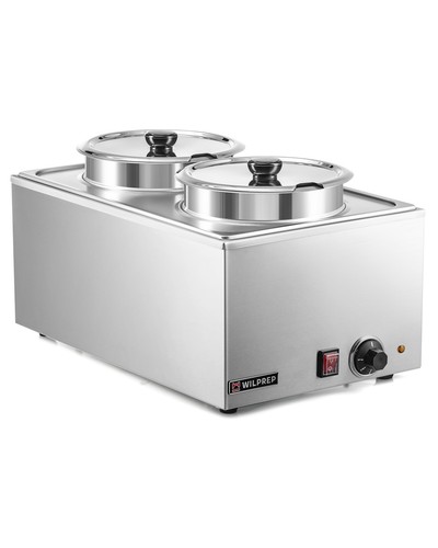 WILPREP Commercial Soup Warmer Twin Well 15qt Bain Marie Buffer Server ...