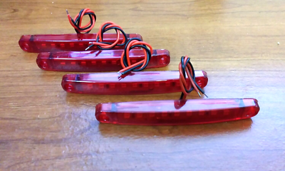 4 BBT Super Bright 12 volt Waterproof Red LED Slimline Courtesy Lights ...