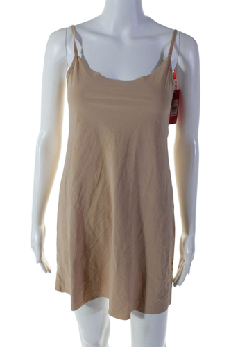 Commando Womens Stretch Round Neck Sleeveless Half Slip Beige Size M/L ...