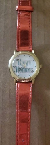 Quintel Christmas Holiday Watch Red Leather Band | eBay