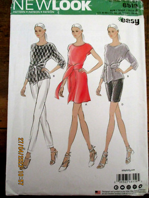 NEW LOOK PATTERN NO. 6519 LADIES PANTS, TOP, TUNIC/DRESS SHORTS-SIZES 8 ...