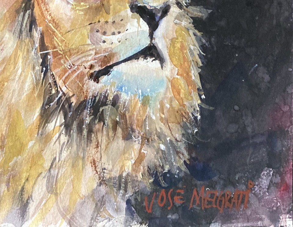 ORIGINAL Small Watercolor Painting "León" 10” x 9" NOT A PRINT | eBay
