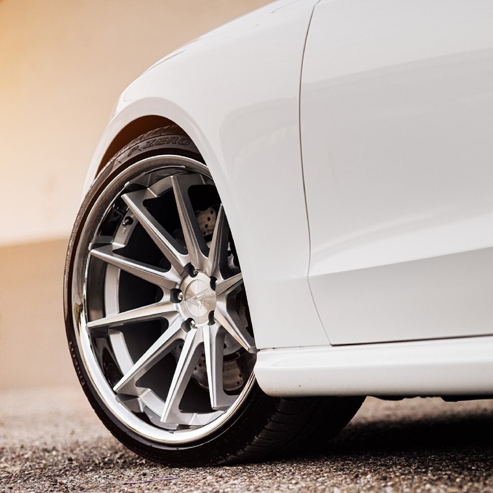 19x9.5 FERRADA FR4 SILVER w/ CHROME LIP CONCAVE WHEELS RIMS | eBay