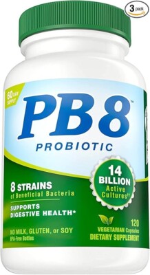 Nutrition (Pack of 3) Now PB 8 Pro-Biotic Acidophilus Caps, 120-Ct Exp ...