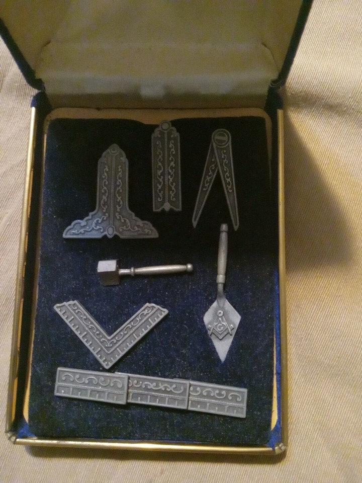Vintage Masonic Pewter Tool Set In Case | eBay