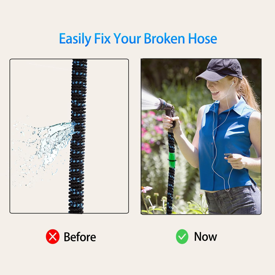 2 Sets Expandable Garden Hose Repair Kit with User Manual, Dual-Channel ...