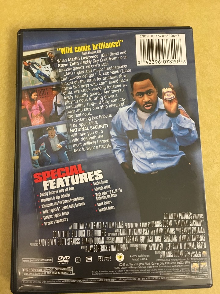 NATIONAL SECURITY - DVD Movie Special Edition - Marin Lawrence and ...