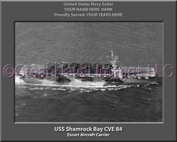 USS Shamrock Bay CVE 84 Personalized Canvas Ship Photo 2 Print Navy ...