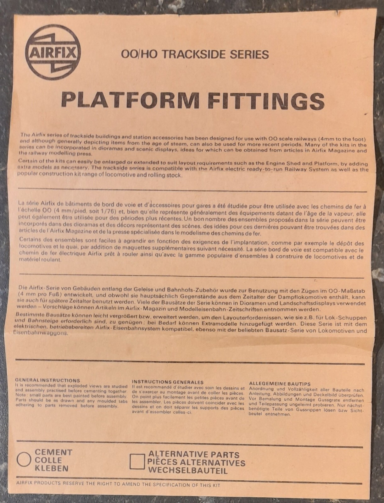 Airfix Platform Fittings Instructions Only - OO Gauge | eBay UK