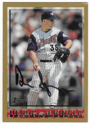 DENNIS SPRINGER 1998 TOPPS AUTOGRAPHED SIGNED # 243 CALIFORNIA ANGELS ...