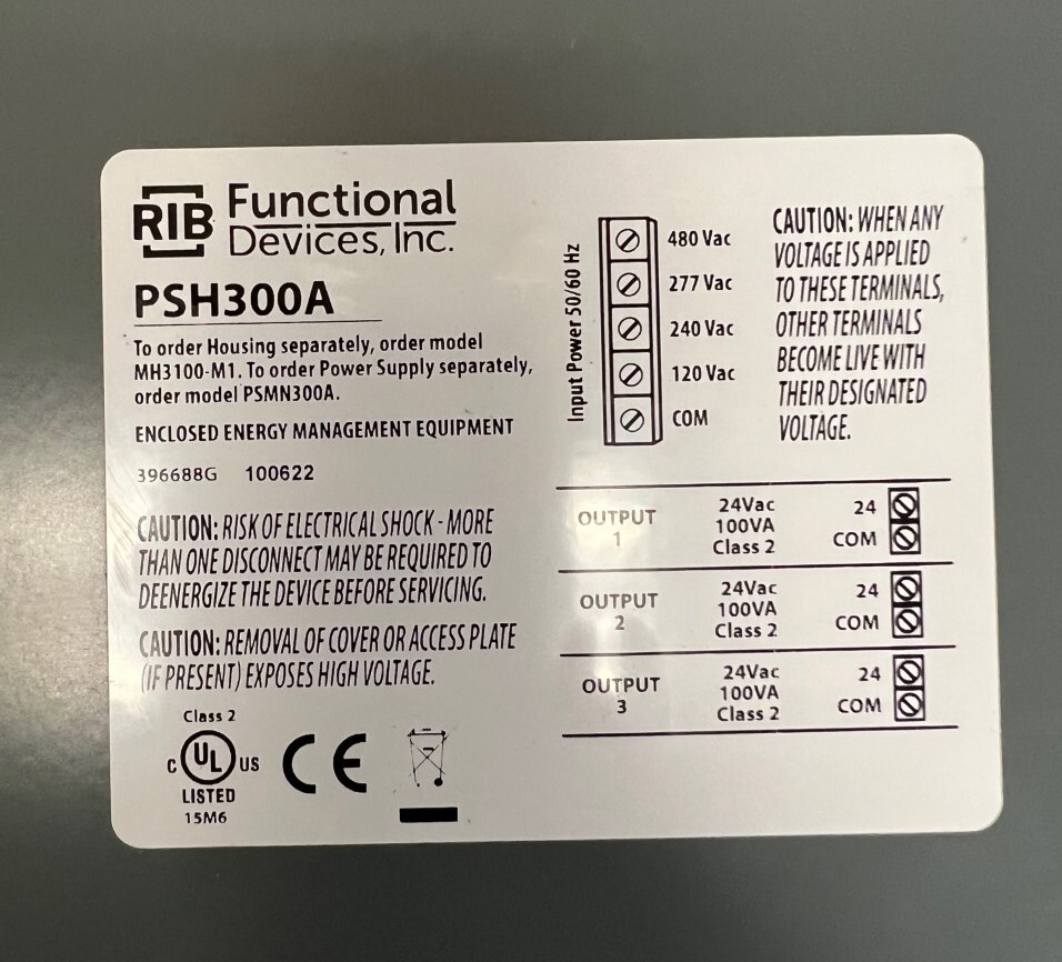 FUNCTIONAL DEVICES/RIB PSH300A TRANSFORMER, CLASS 2, 1-PHASE, 23NT13 ...